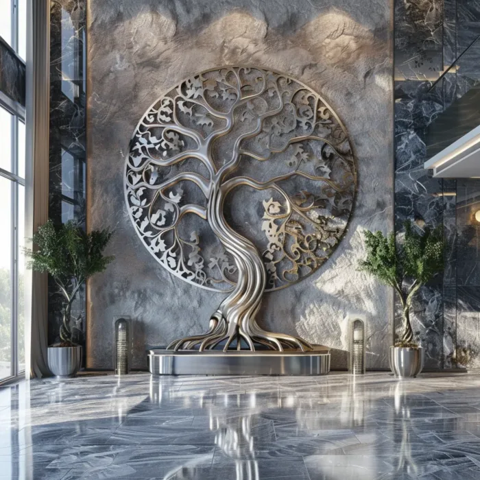 Large Metal Tree Of Life Wall Sculpture Luxury Hotel Art DZN-28 - D&Z ...