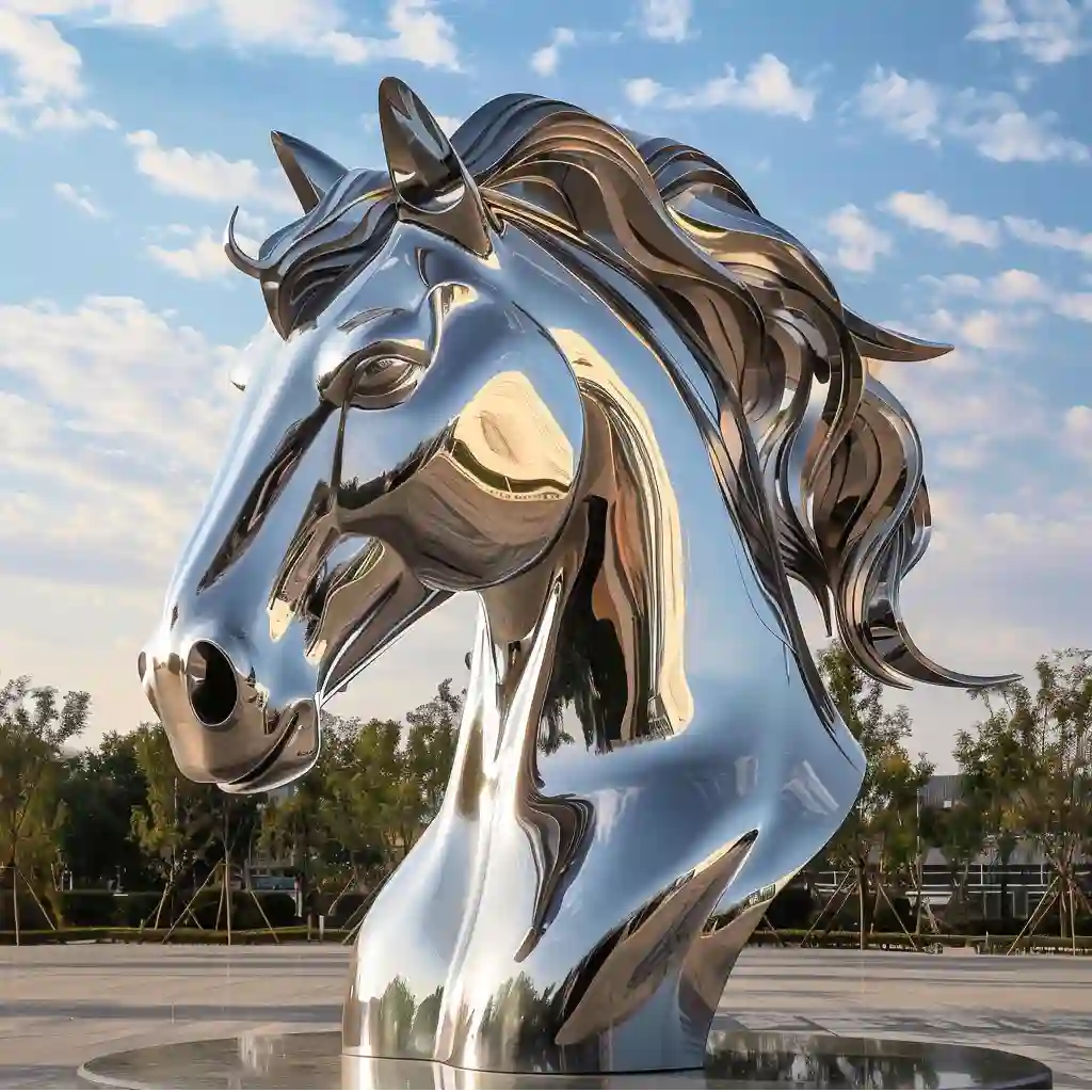 Big Modern Metal Horse Head Sculpture Art For Sale DZN-2 - D&Z Sculpture