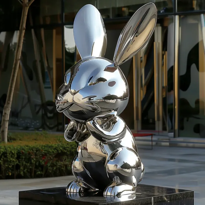 Garden Metal Bunny Rabbit Sculpture | Modern Decor DZN-19 - D&Z Sculpture