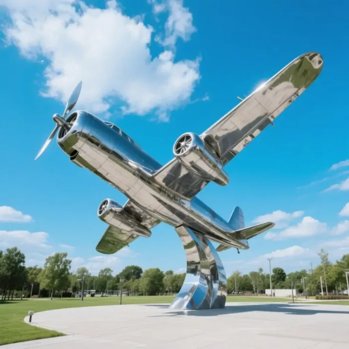Metal Airplane Sculpture Modern Outdoor Aviation Art DZN-39 - Custom ...