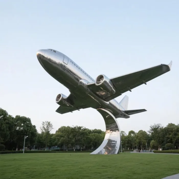 Metal Airplane Sculpture Modern Outdoor Aviation Art DZN-39 - Custom ...