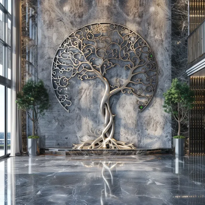 Large Metal Tree Of Life Wall Sculpture Luxury Hotel Art DZN-28 - D&Z ...