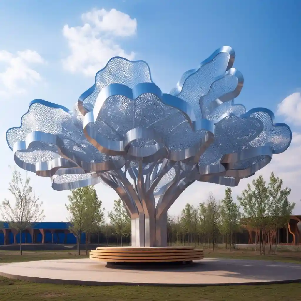 Large Metal Tree Sculpture – Abstract Outdoor Cloud Tree Art DZN118 - D ...