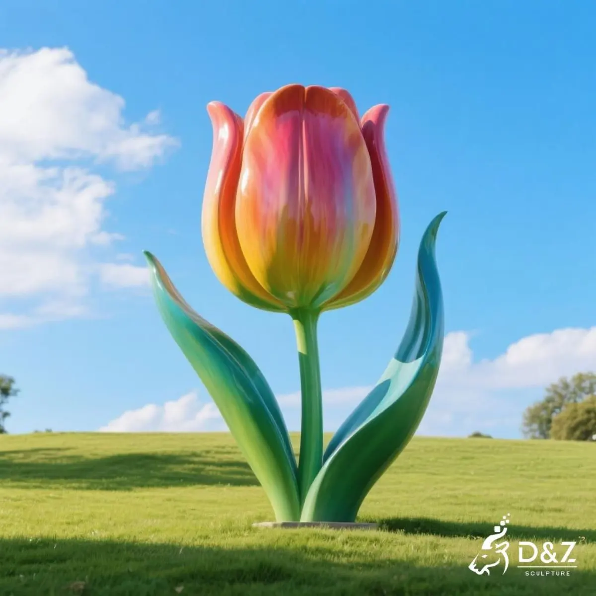 10 Large Metal Flower Sculptures for Outdoor Landmarks - D&Z Sculpture