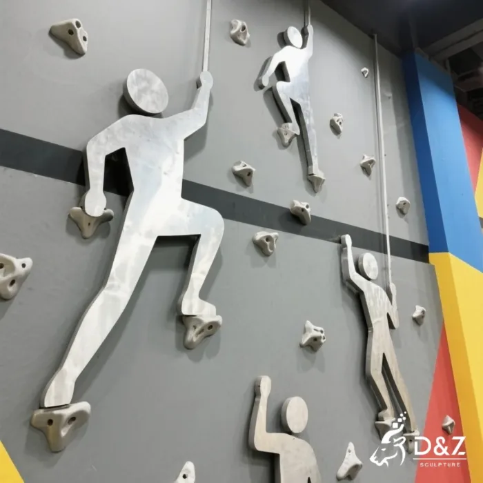 Metal Abstract Rock Climbing Man Wall Sculpture DZN333 - D&Z Sculpture